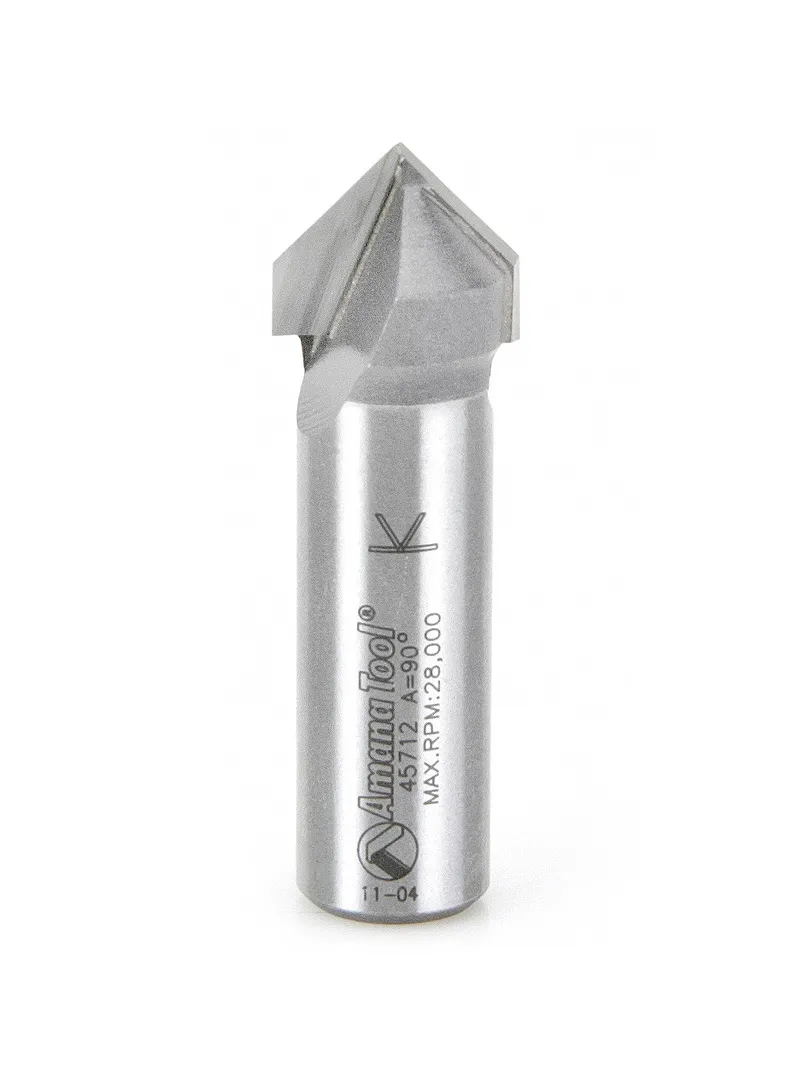 Fresa para corte en V de 90° 5/8" espigo 1/2" 45712 Amana Tool ...