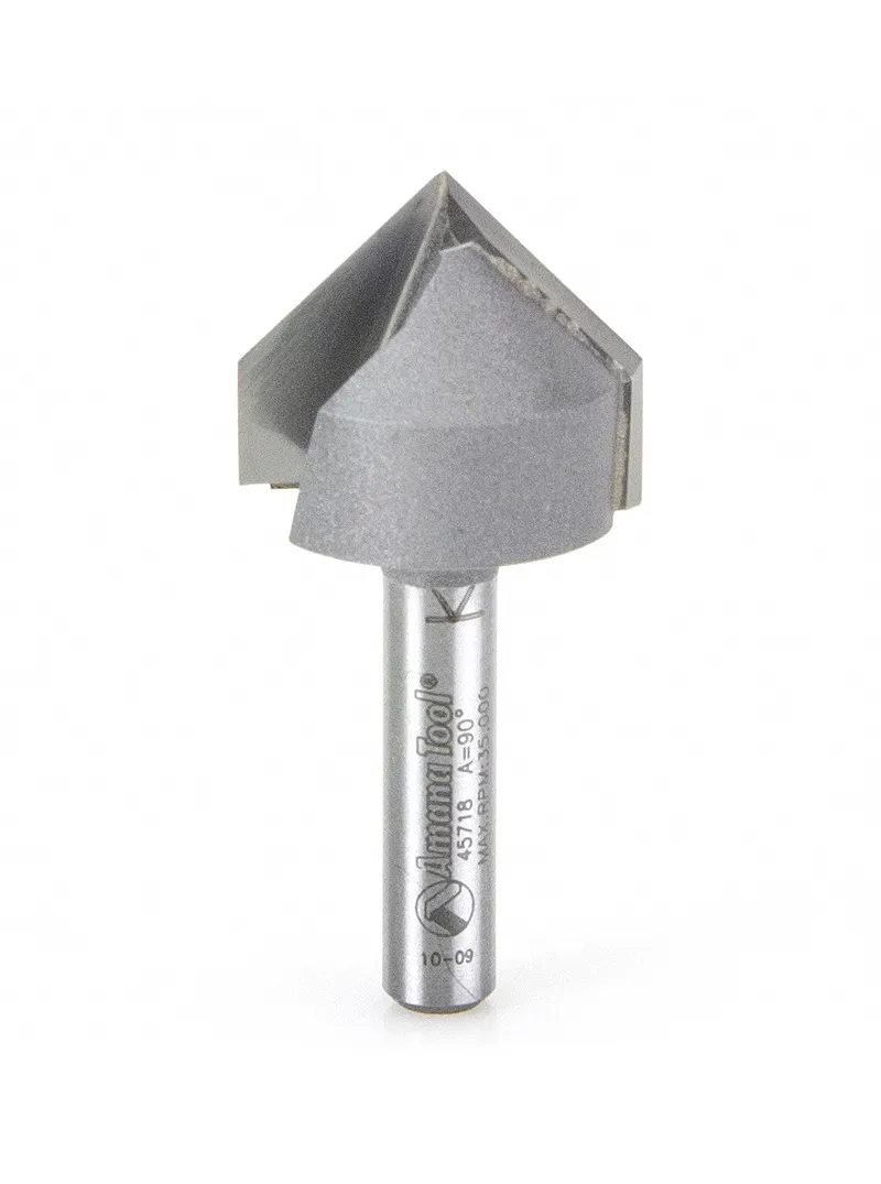 Fresa para corte en V de 90° 7/8" espigo 1/4" 45718 Amana Tool ...