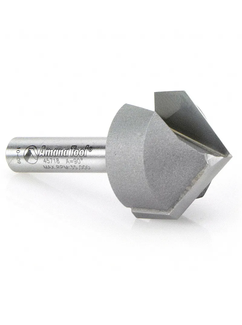 Fresa para corte en V de 90° 7/8" espigo 1/4" 45718 Amana Tool ...