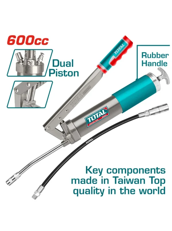 Engrasadora manual 600CC 2 boquillas THT111062 Total Tools - Ferreteria ...