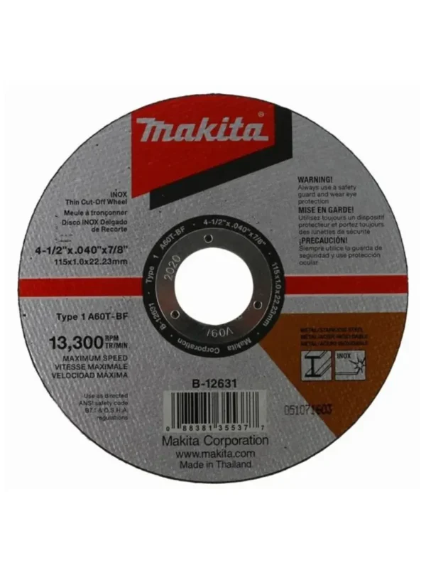 DISCO ABRASIVO DE CORTE INOXIDABLE TIPO 1 4.1/2" X 1mm E-17142 MAKITA